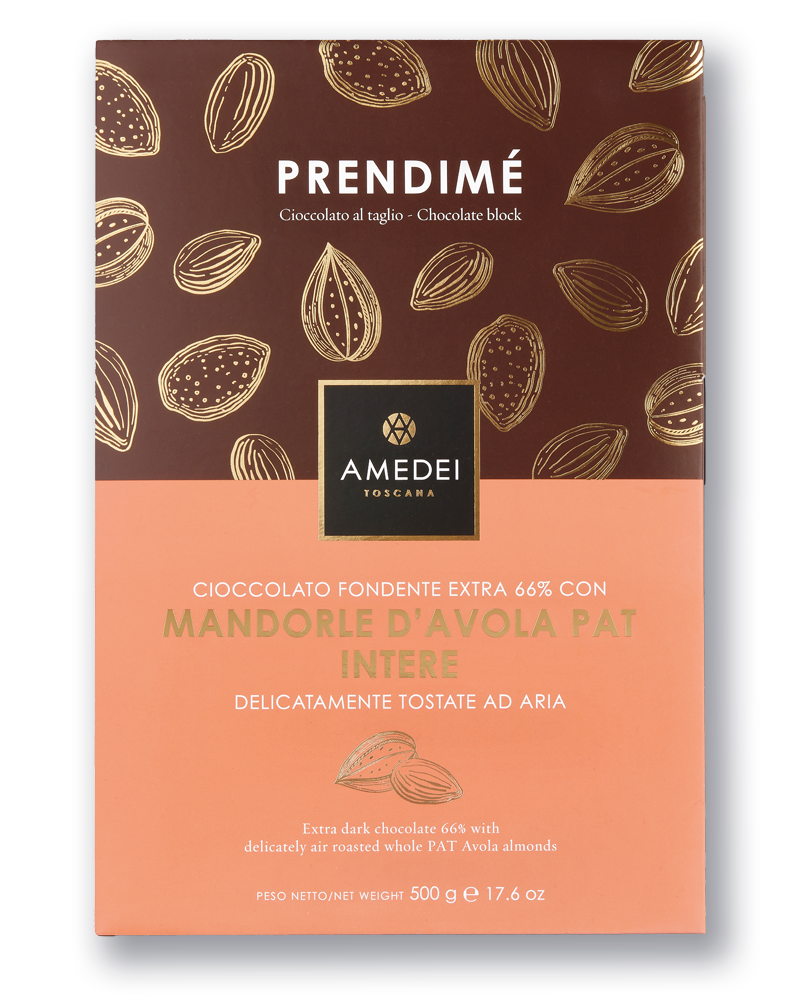 Dark chocolate with almonds, 500g - Amedei shop